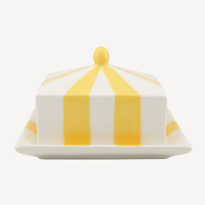 Yellow Circus Stripe Butter Dish | Ceramic Butter Dish with Lid UK ...