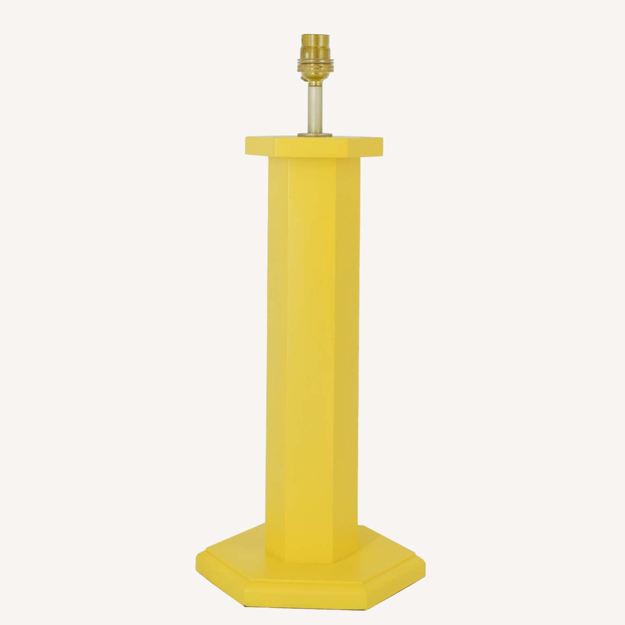 Yellow Table Lamp | Wooden Hexagon Table Lamp UK | Issy Granger